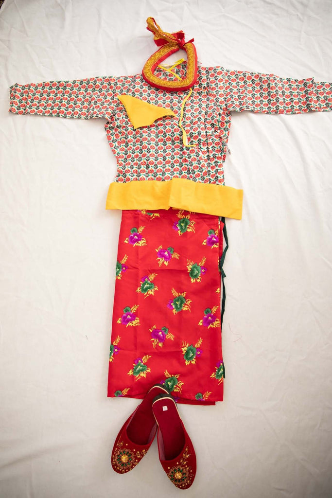 Kids Gunyo Cholo Dress Set Nepali - Dhaka Topi USA